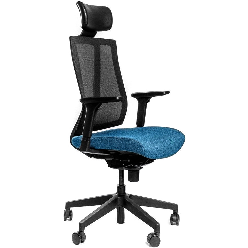 Офисное кресло Falto G-1 GON 01KAL каркас черный/спинка черная/сиденье темно-синее