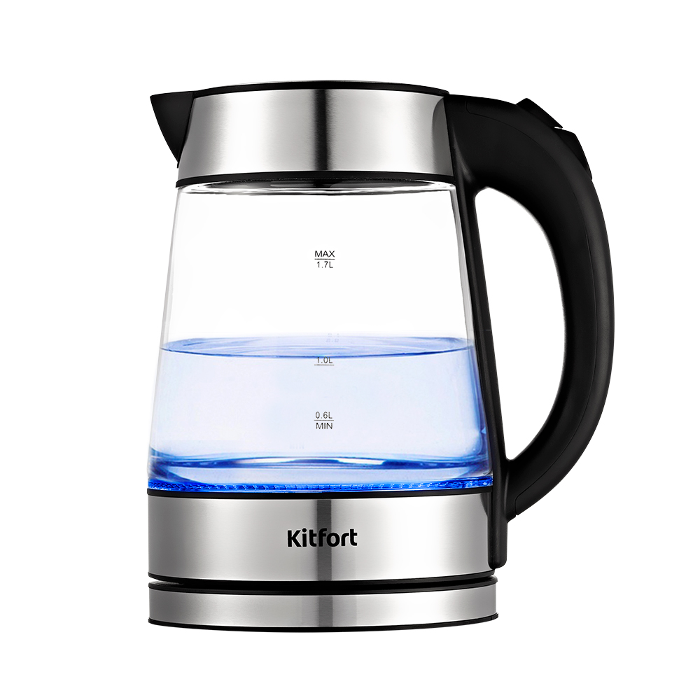 Чайник электрический Kitfort KT-6118 1.7 л Silver, Transparent