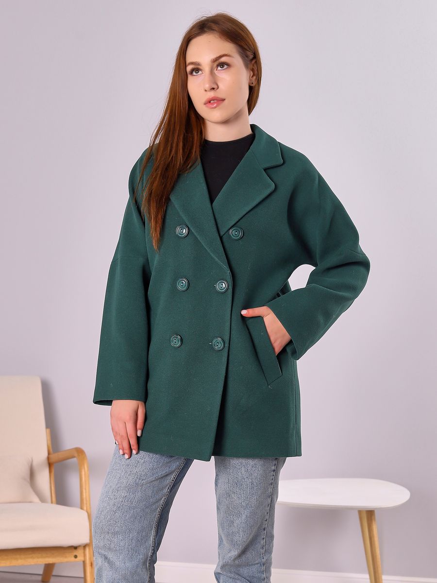 Пальто женское Louren Wilton М-062-Кор-N зеленое 44 RU