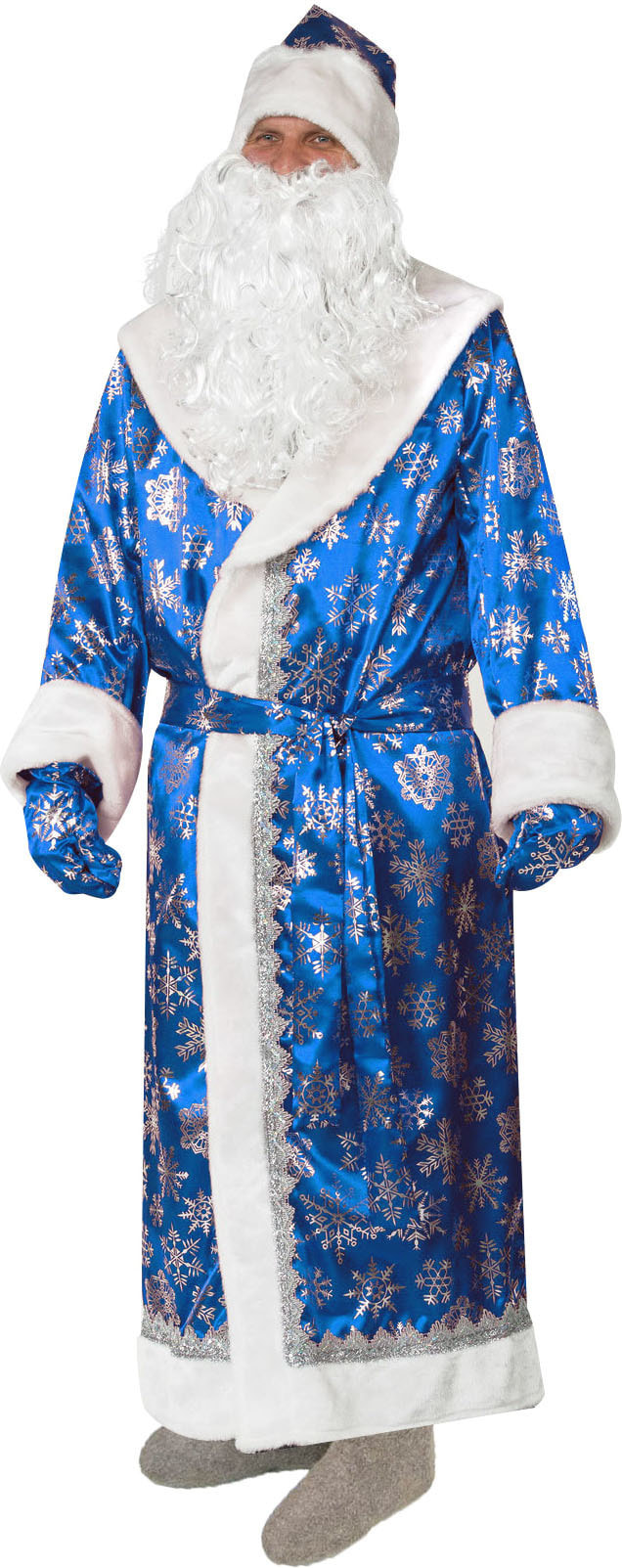 Костюм карнавальный мужской Дед Мороз Batik 188-1 белый; синий 54-56 RU