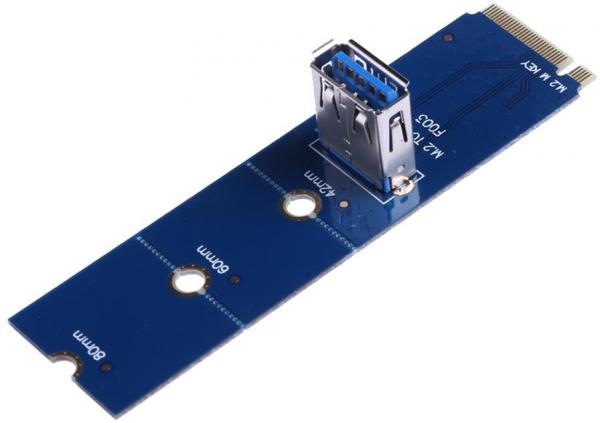 Адаптер переходник GSMIN DP20 NGFF M.2 - USB 3.0 для PCI-E Blue