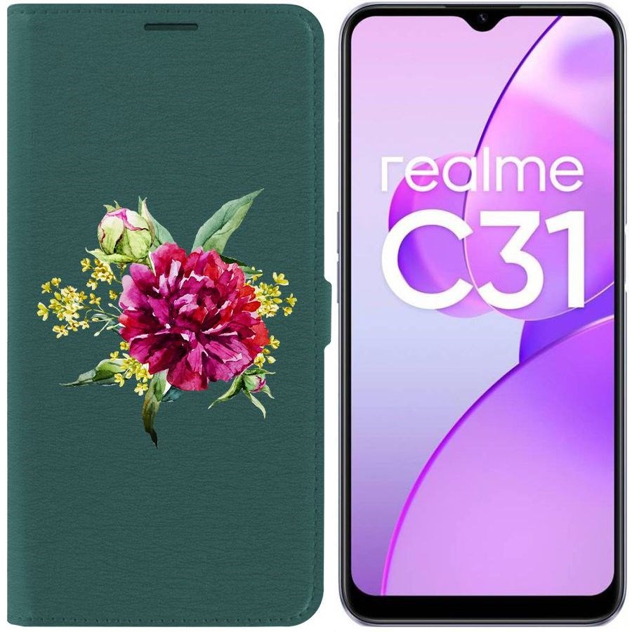 Чехол-книжка Eco Book для Realme C31 Цветочная акварель