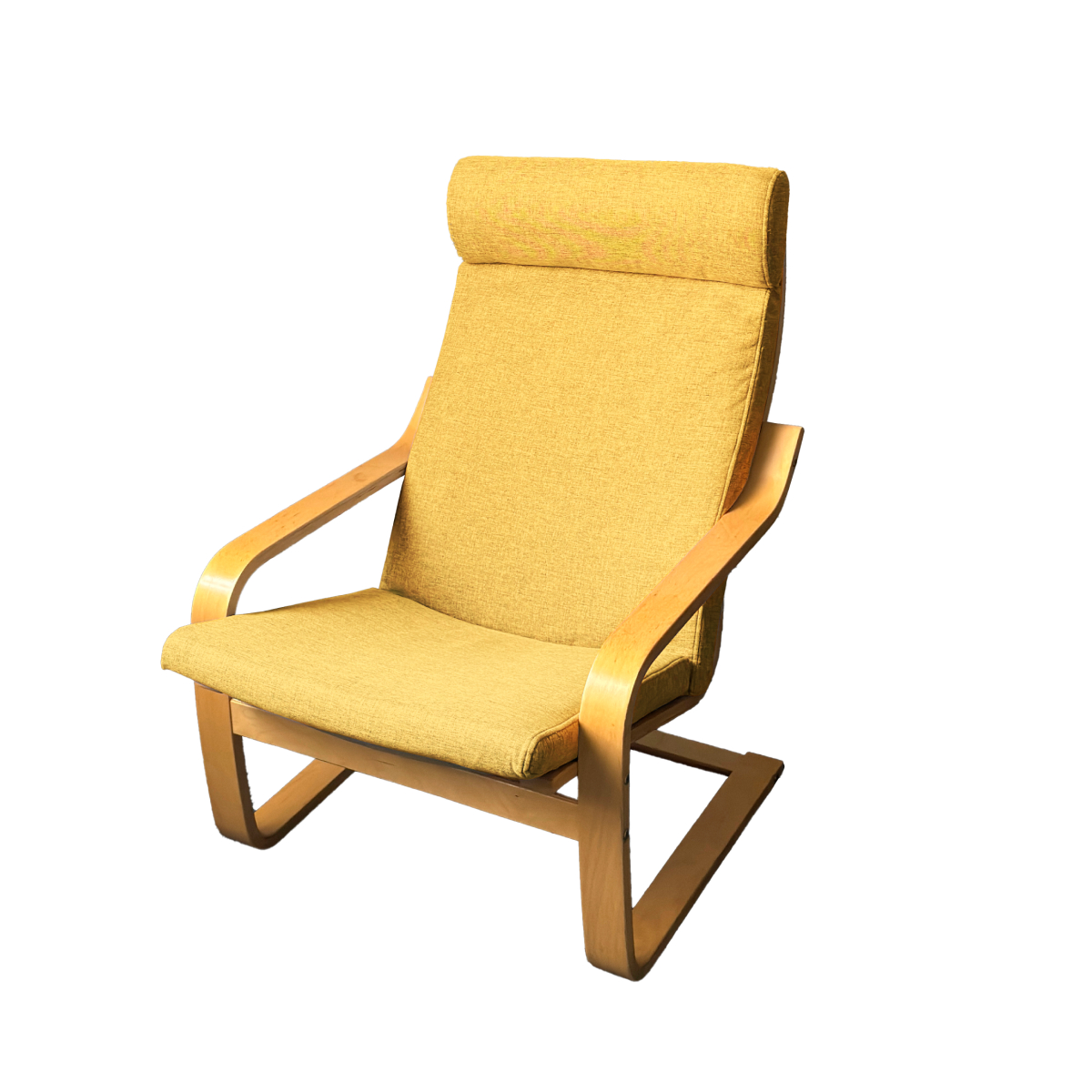 Чехол на кресло Поэнг Икеа без поролона LuxAlto 17053, ткань Laguna рогожка, желтый, 1 шт.