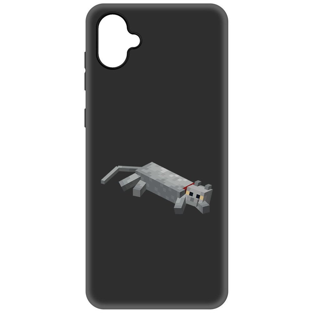 Чехол-накладка Krutoff Soft Case Minecraft-Кошка для Samsung Galaxy A04e (A042) черный