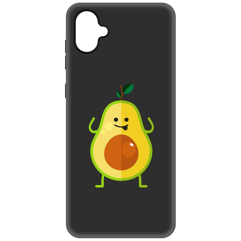 Чехол-накладка Krutoff Soft Case Авокадо Веселый для Samsung Galaxy A04e (A042) черный