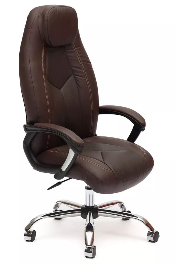 Кресло компьютерное офисное на колесиках ортопедическое Tetchair BOSS коричневый