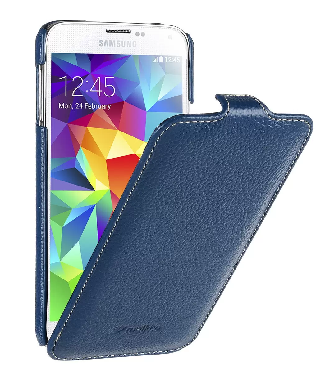 Кожаный чехол книжка Melkco Jacka Type для Samsung Galaxy S5 синий