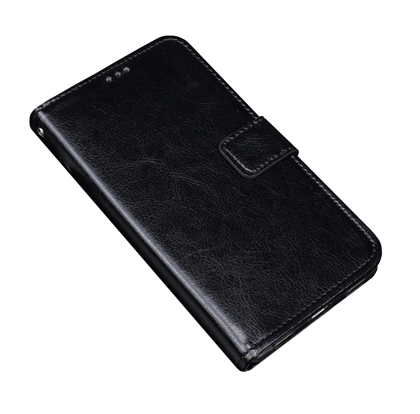 Чехол-книжка MyPads для LG L50 D221 с визитницей и подставкой черный кожаный