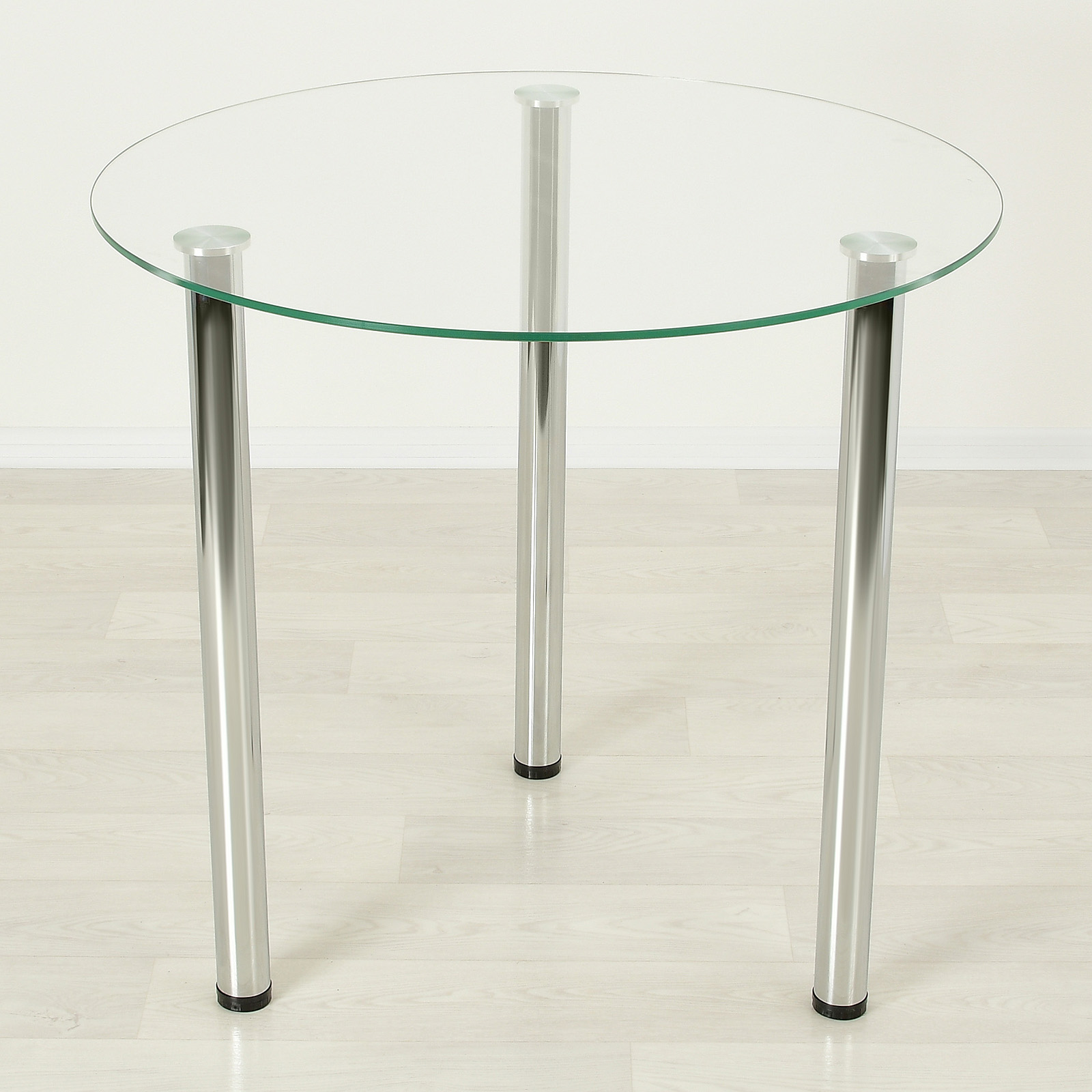 Стеклянный стол Mebel Apartment Эдель 18-3 прозрачный/хром D90