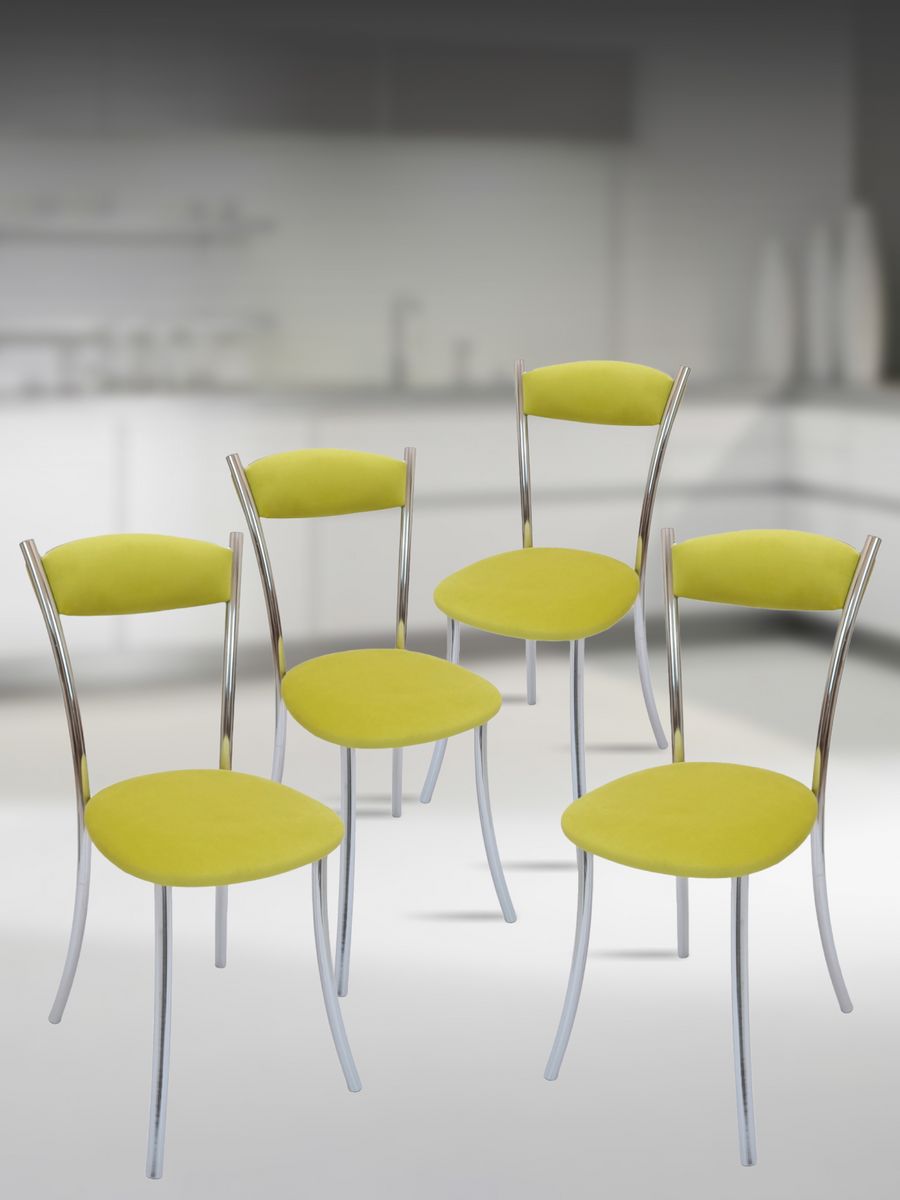 Кухонные стулья мягкие со спинкой Мебель Хром Хром4 шт лайм