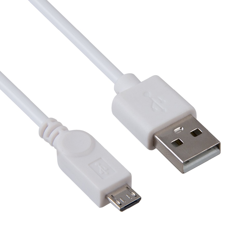 Кабель USB 2.0 А вилка - Micro USB вилка, 1м,быстрая зарядка, 1,8 А, белый, BS3213