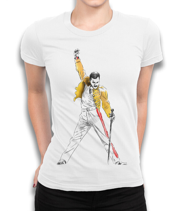 Футболка женская Dream Shirts Фредди Меркьюри Queen 1000244-1 белая 3XL