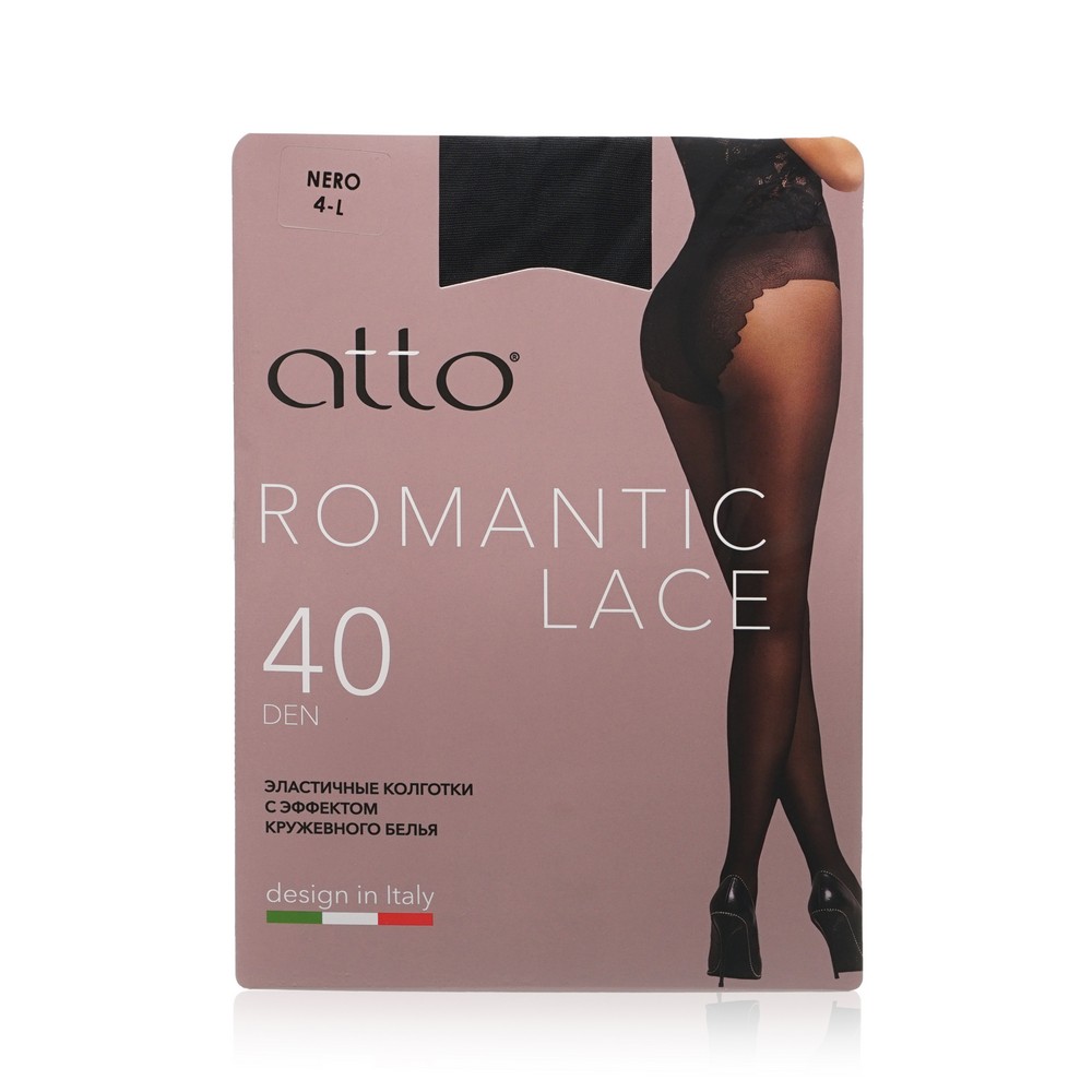 Колготки женские Atto Romantic Lace черные 4 размер