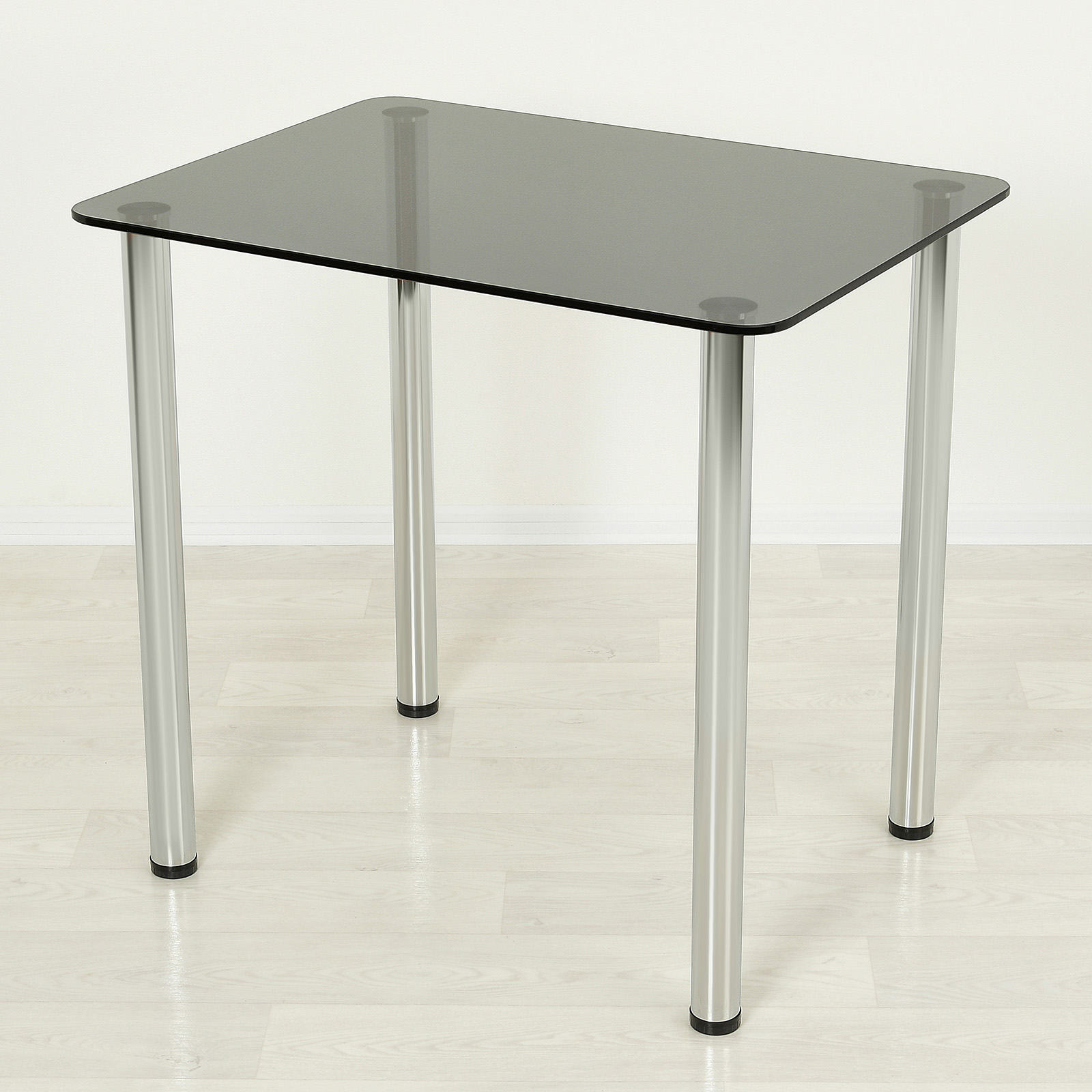 Стеклянный стол Mebel Apartment Эдель 10 серый/хром 1100х700