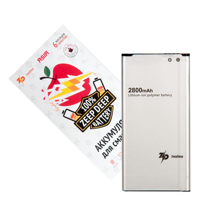 Аккумулятор для телефона ZeepDeep 2800мА/ч для Samsung Galaxy S5