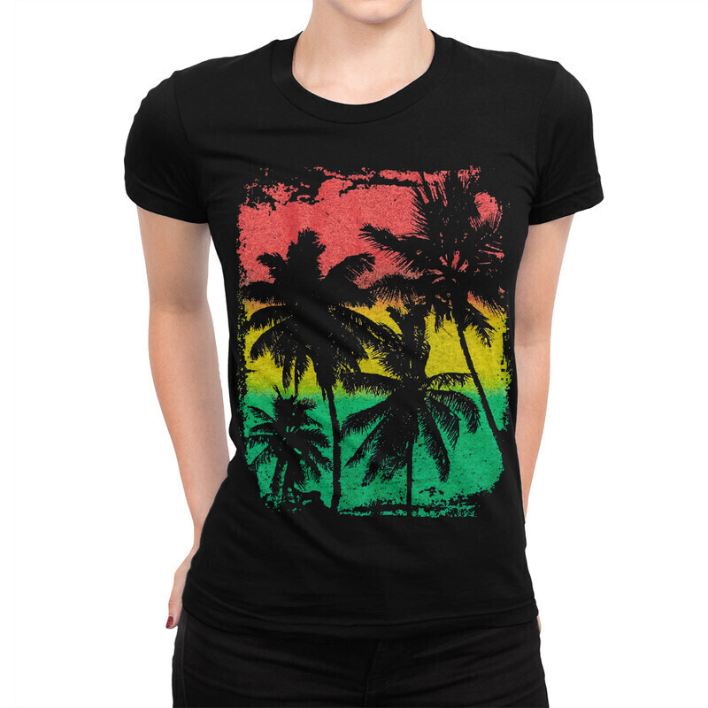 Футболка женская Dream Shirts Ямайка Пальмы 1000119-1 черная L