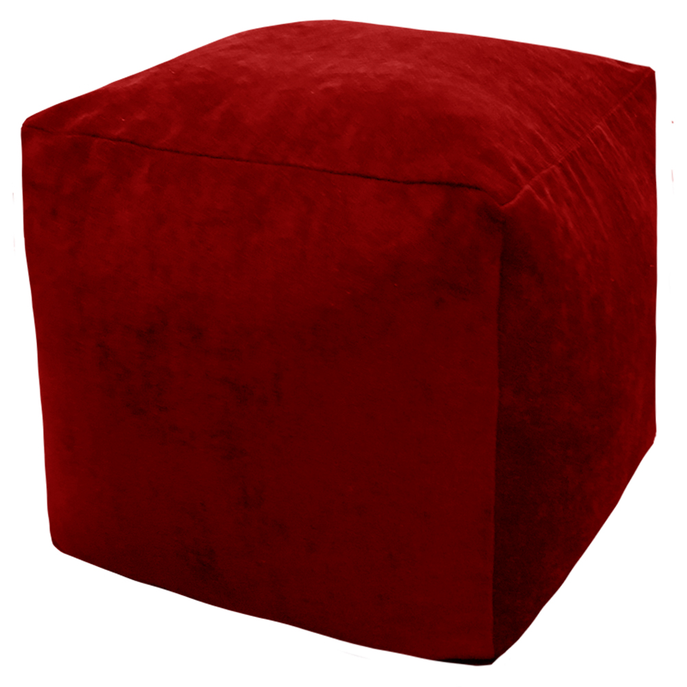 Пуфик Куб Бордовый Микровельвет (Классический)