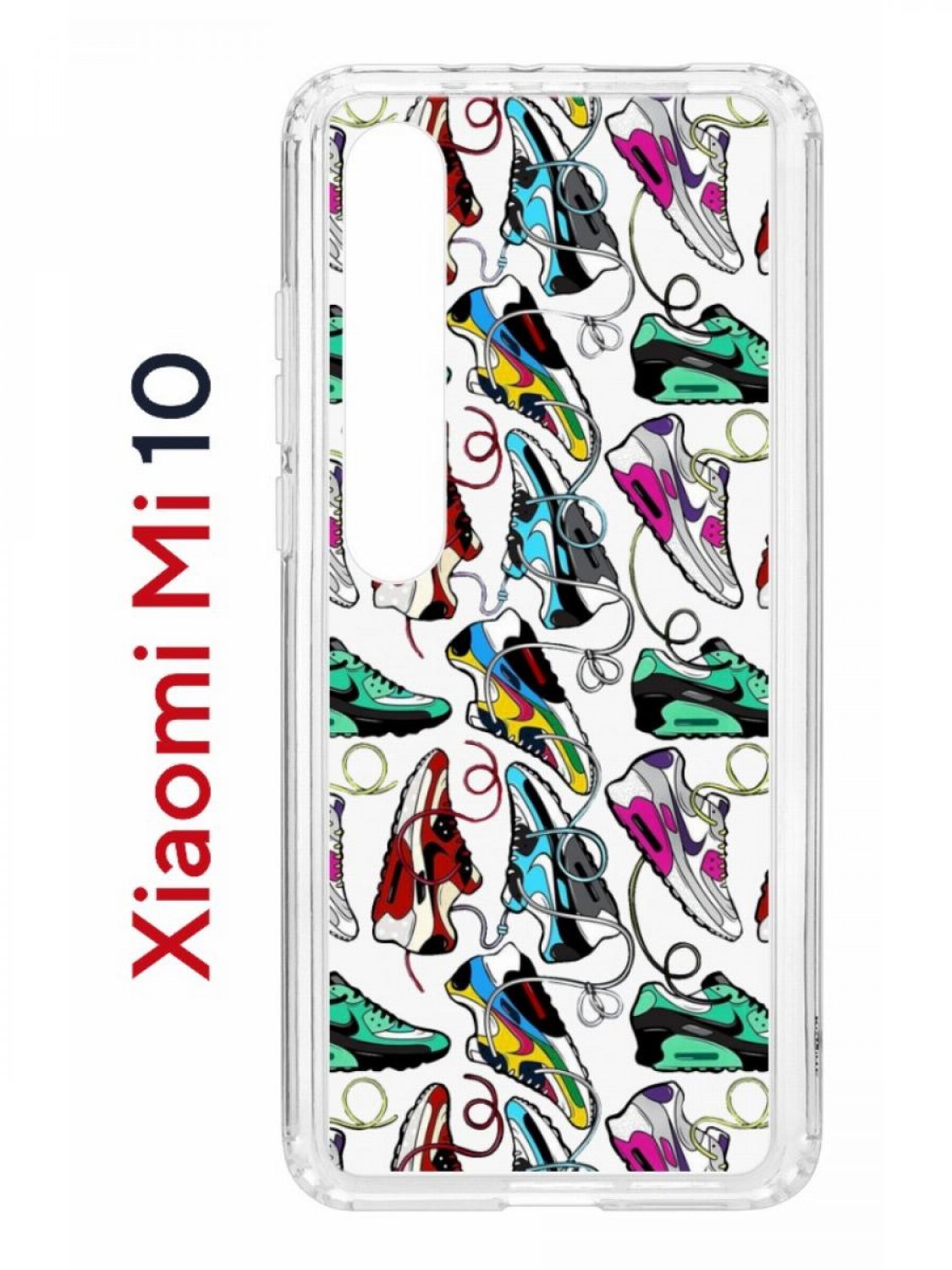 Чехол на Xiaomi Mi 10/Mi 10 Pro Kruche Print Кроссы Nike Air Max,противоударный бампер
