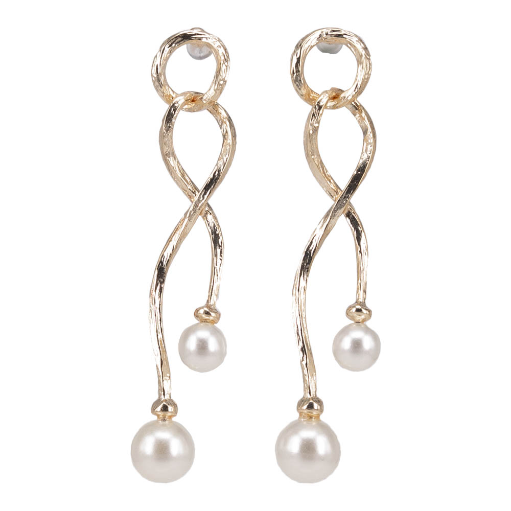 Серьги подвески из бижутерного сплава OTOKODESIGN 1-55691, жемчуг искусственный