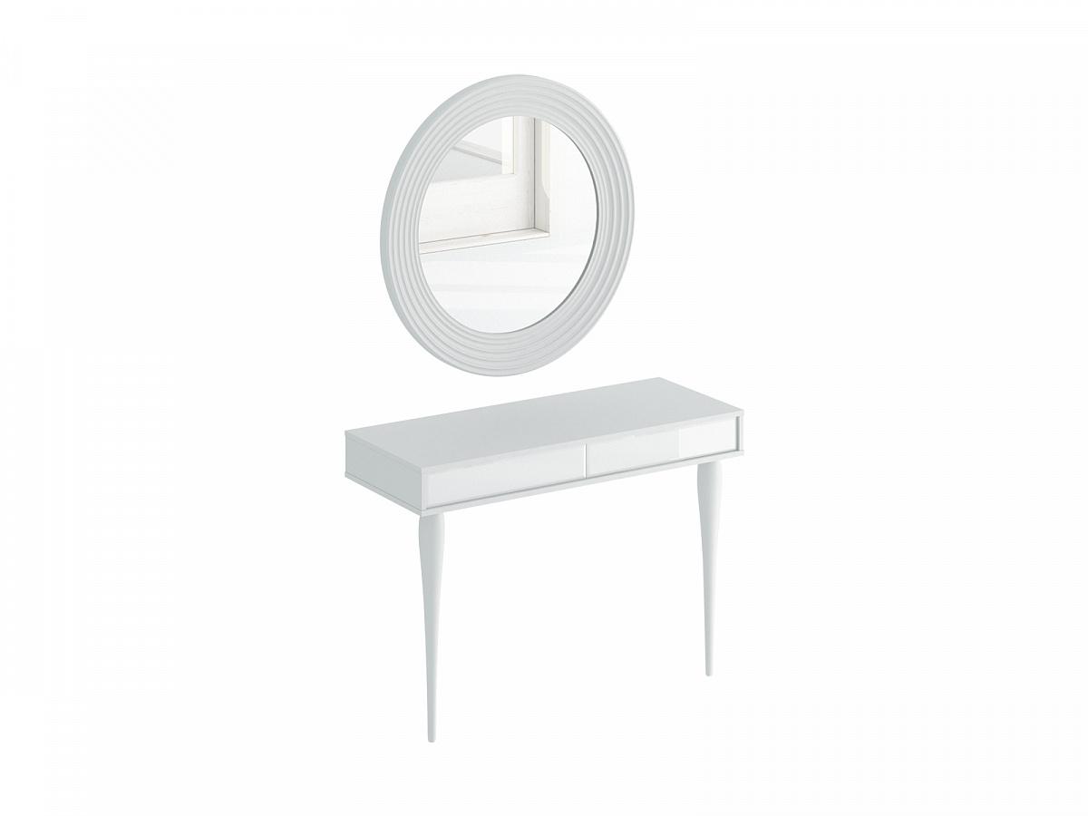 Туалетный столик с зеркалом Cloud, белый/стекло белое