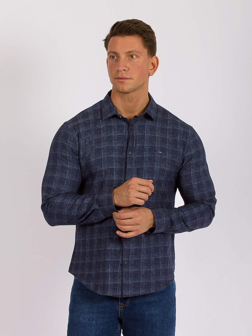 Рубашка мужская DAIROS GD81100480 синяя XL