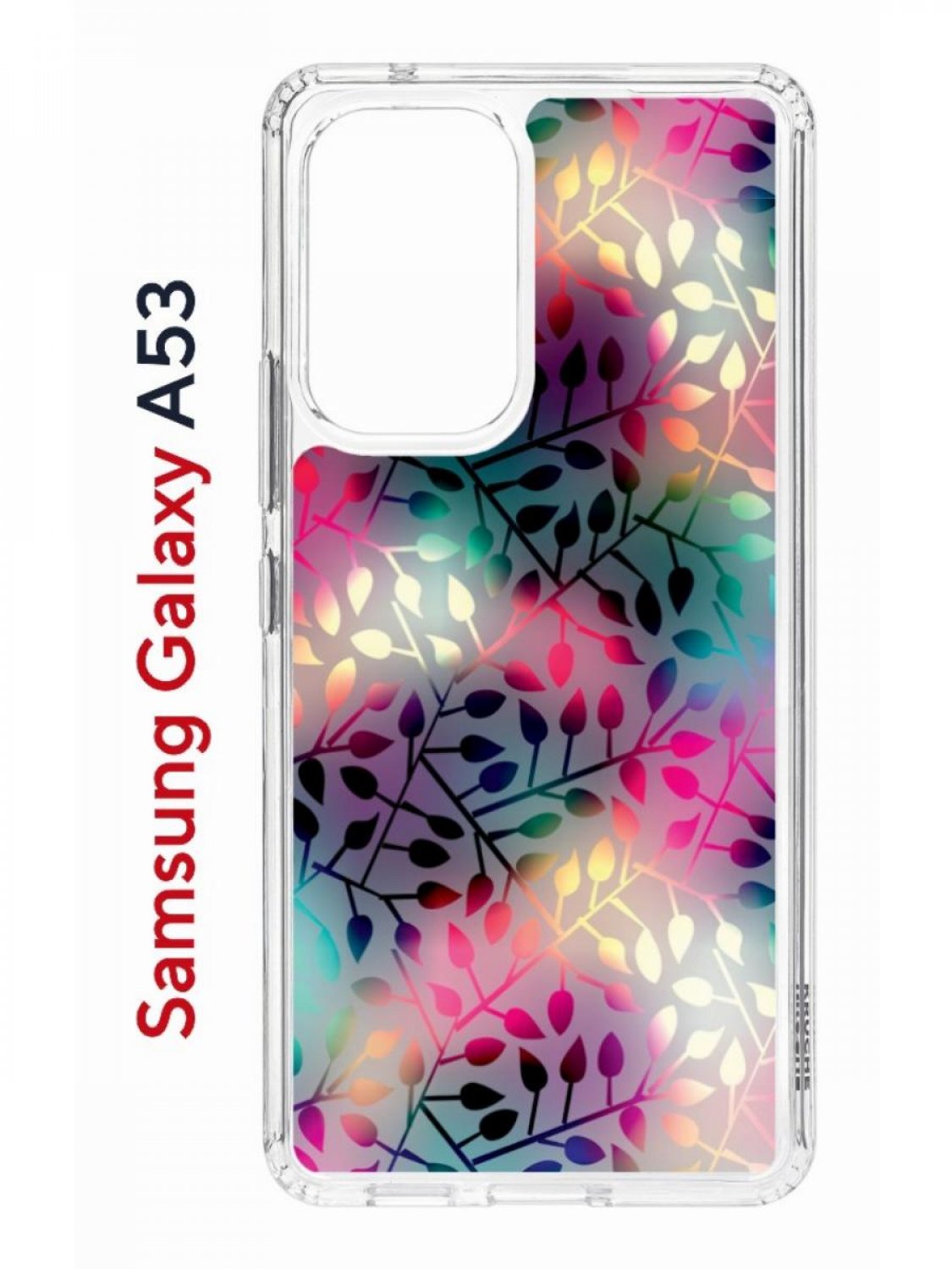Чехол на Samsung A53 5G Kruche Print Цветные листья,противоударный бампер,с защитой камеры