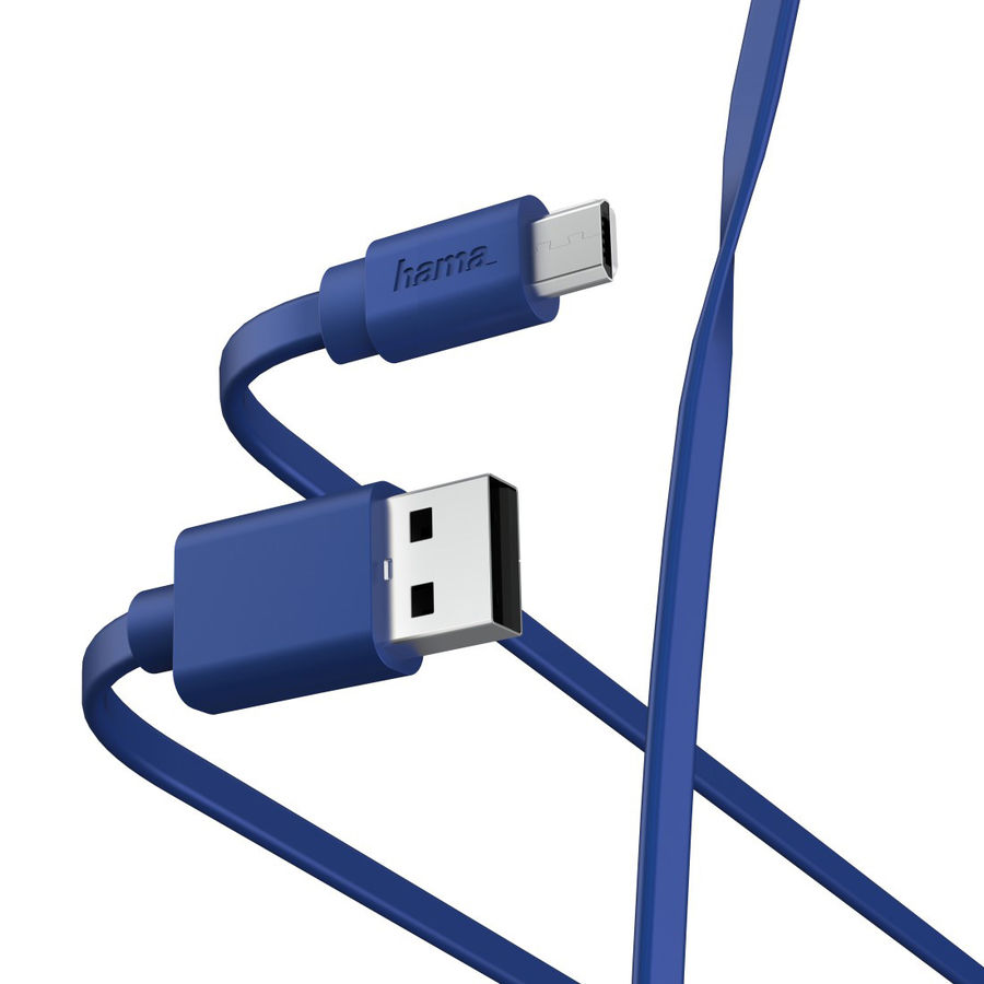 Кабель HAMA microUSB (m), USB A(m), 1м, синий [00187226]