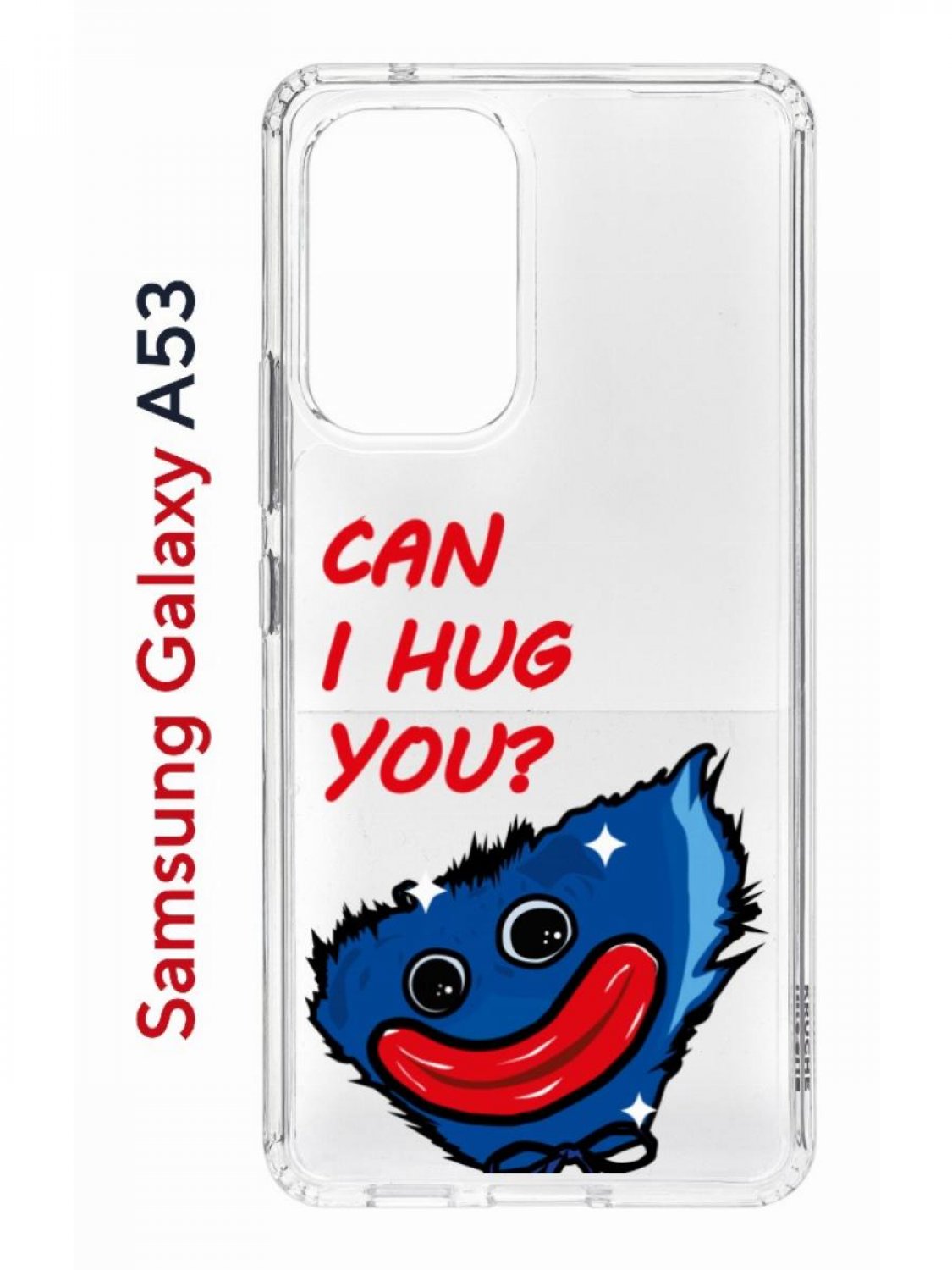 Чехол на Samsung A53 5G Kruche Print CAN I HUG YOU,противоударный бампер,с защитой камеры