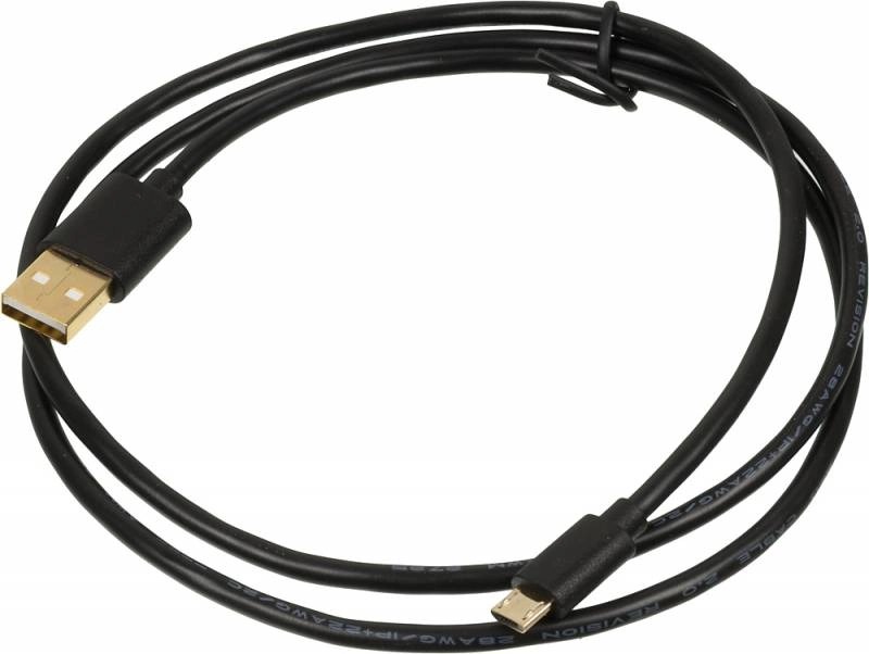 Кабель 2A Square Connector, micro USB B (m), USB A(m), 1м, черный
