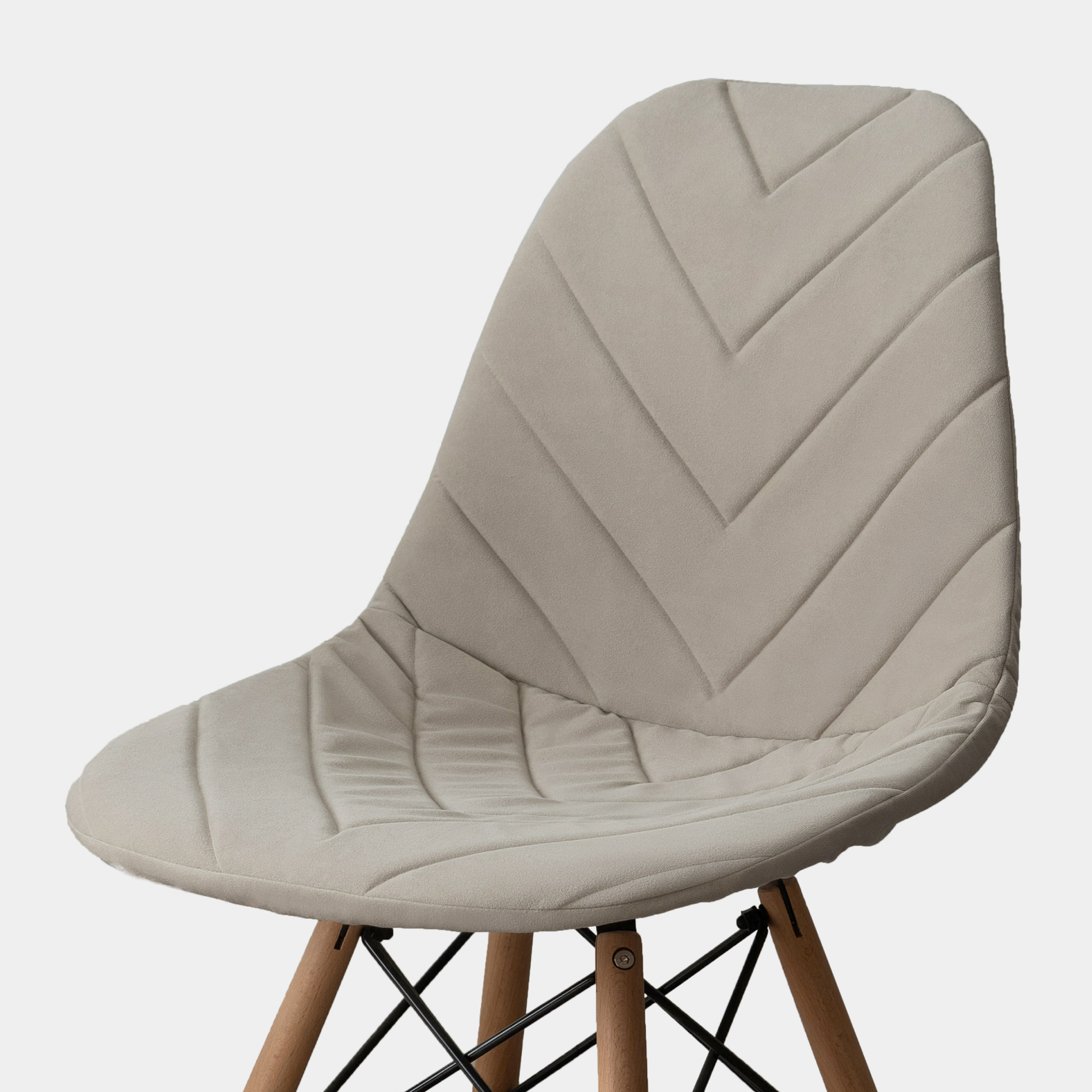 Комплект чехлов на стул Flatlika Eames DSW из велюра, 2 шт, 40х46, бежевый