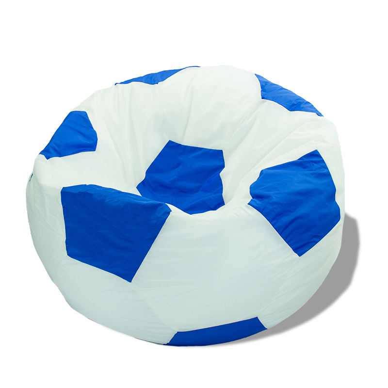 Кресло-мешок Puffmebel мяч XXXL синий/белый