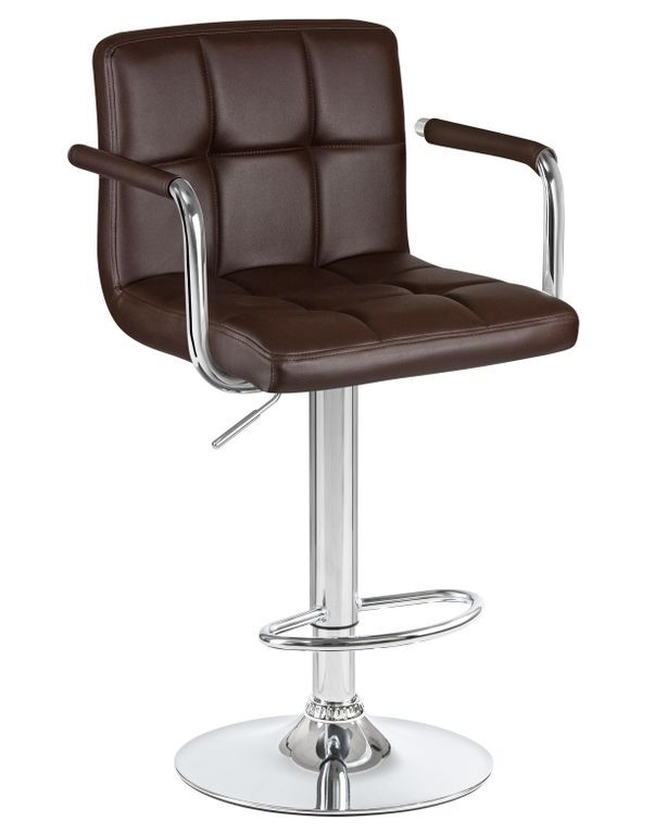 Барный стул Империя стульев KRUGER ARM-D LM-5011 brown, хром/коричневый