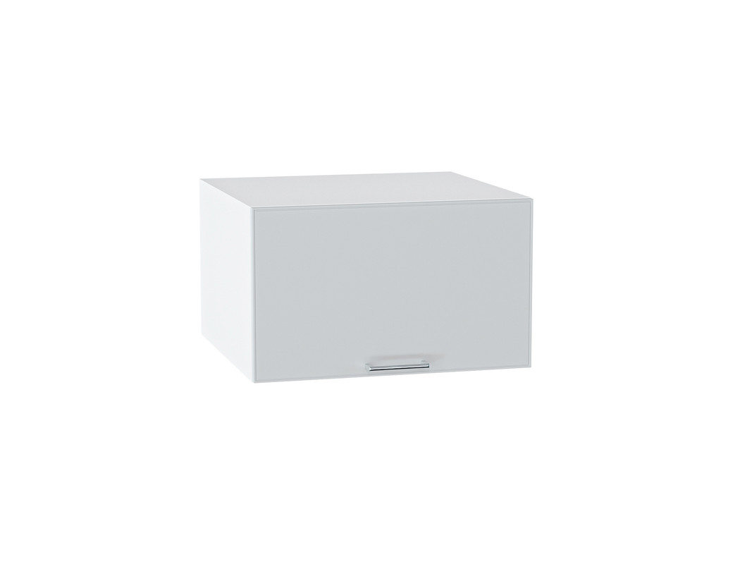 Навесной шкаф горизонтальный 610 МС МЕМФИС Сурская мебель МДФ  Белый/Атласный серый Ф85