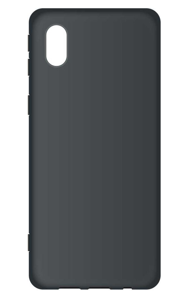 Чехол BORASCO Silicone case, для Samsung Galaxy A01 Core, черный (матовый)