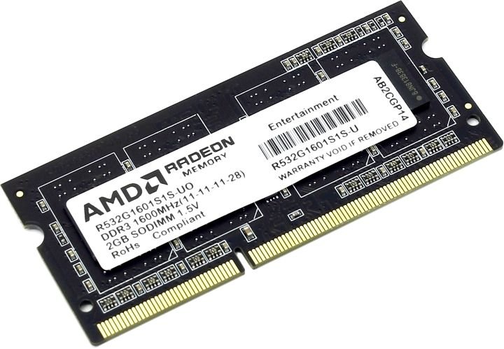 Оперативная память AMD 2Gb DDR-III 1600MHz SO-DIMM (R532G1601S1S-U)