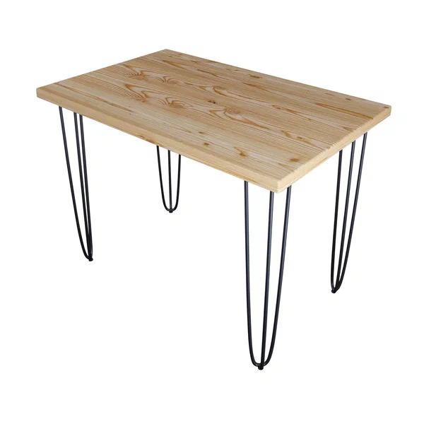 Стол кухонный Solarius Loft металл-дерево 110x60, лакированный с черными ножками-шпильками