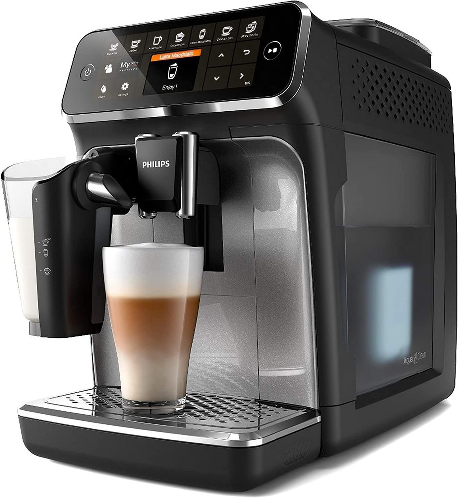 Автоматическая кофемашина Philips Кофемашина 4300 Series LatteGo EP4346/70, черный, серый