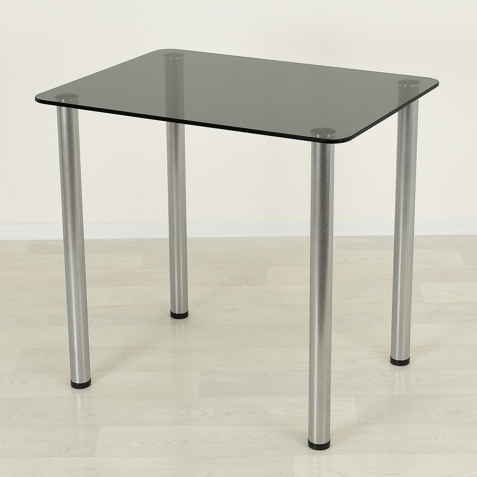 Стеклянный стол Mebel Apartment Эдель 10 серый/металлик 1100х700