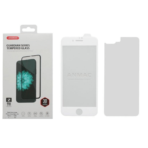 Защитное стекло ANMAC для iPhone 7/8 Plus 3D + пленка назад белое