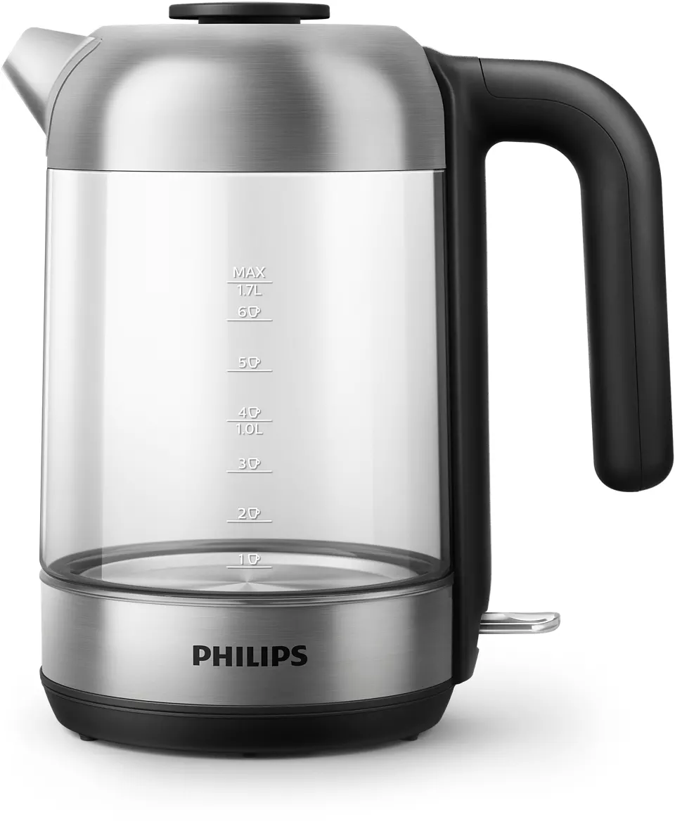 Электрический чайник Philips HD9339/80, серебристый, черный