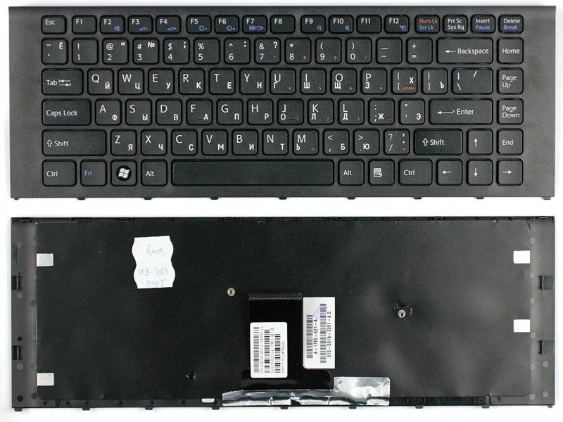 Клавиатура OEM для ноутбука Sony Vaio VPC-EA черная c черной рамкой