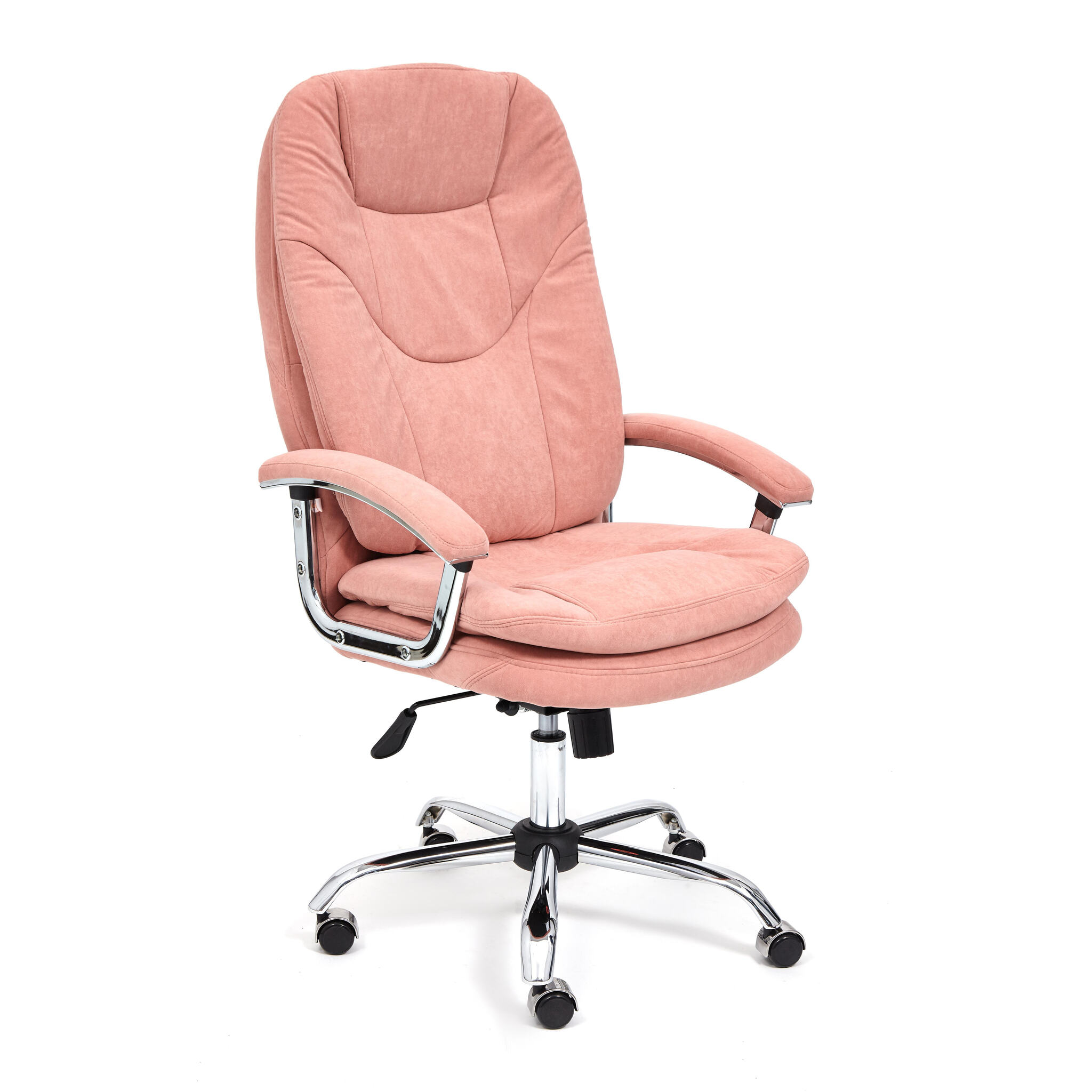 Кресло руководителя Империя стульев SOFTY LUX Flock флок, розовый