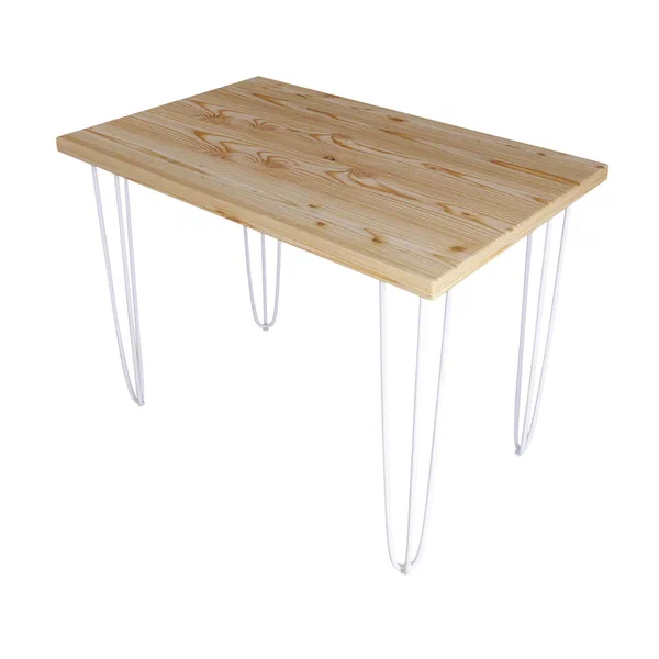 Стол кухонный Solarius Loft металл-дерево 90x60х75, лакированный, белые ножки-шпильки