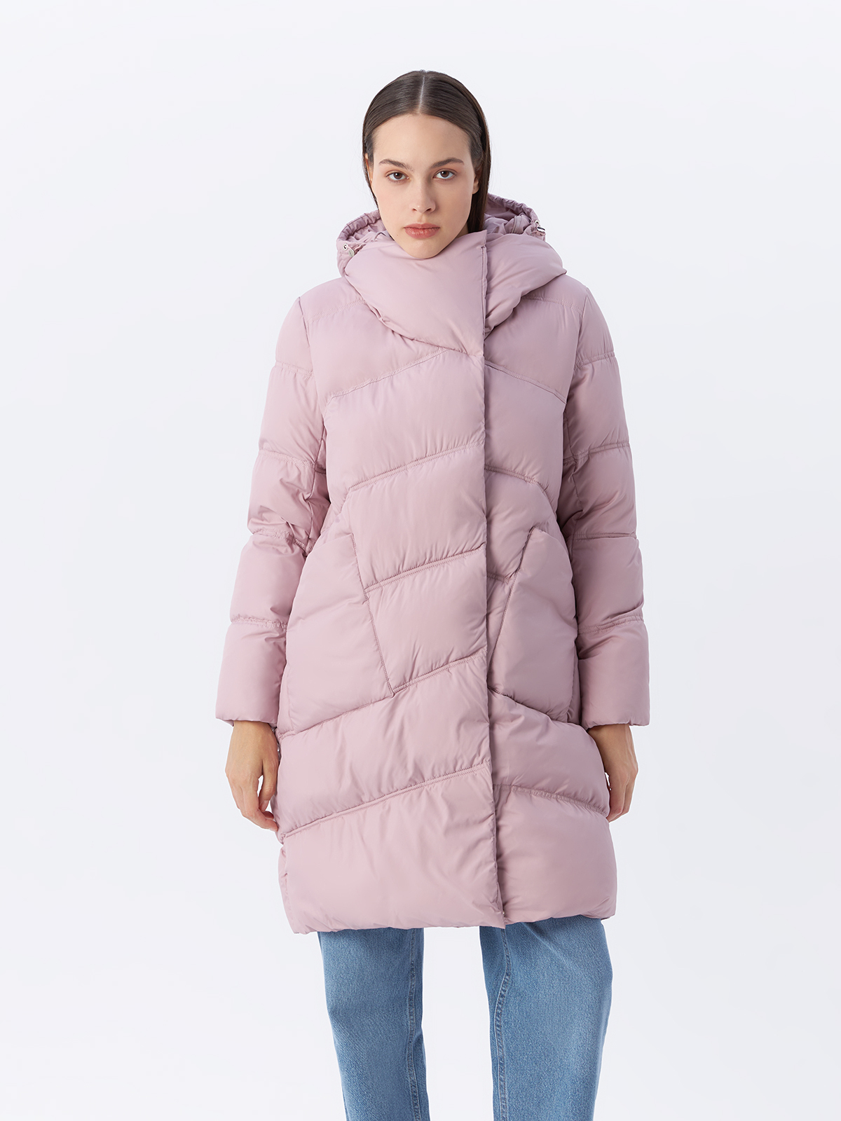 Пальто женское NoBrand VEF-1184MW розовое 46 RU
