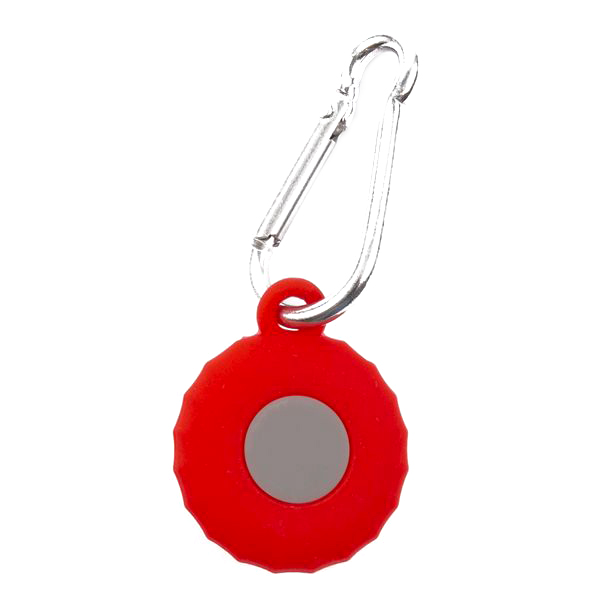 Чехол Red Line для Airtag силиконовый с карабином, круг, красный (УТ000026006)