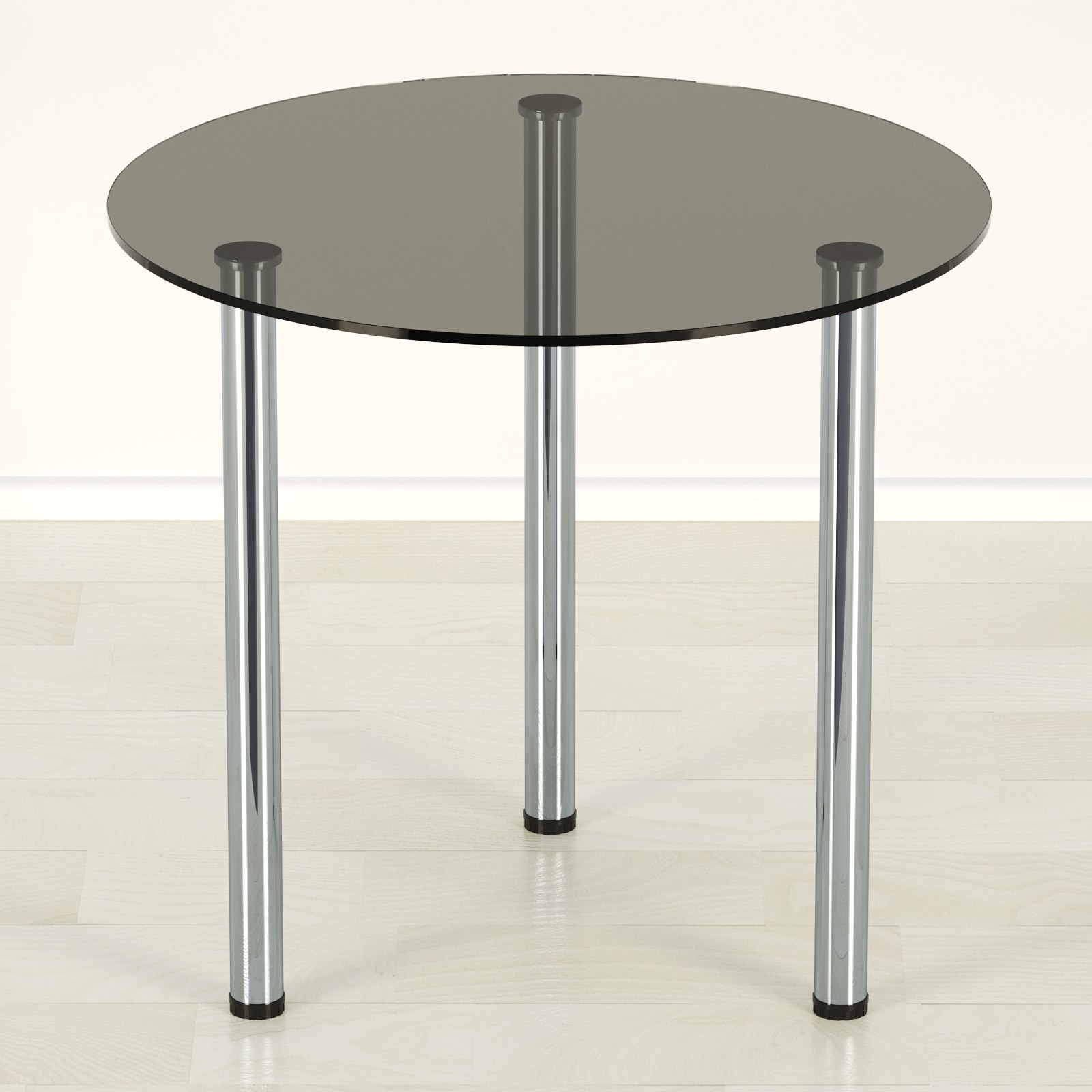 Стеклянный стол Mebel Apartment Эдель 18-3 серый/хром D80