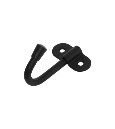 Крючок-вешалка одинарный черный настенный металлический (комплект 2шт.)