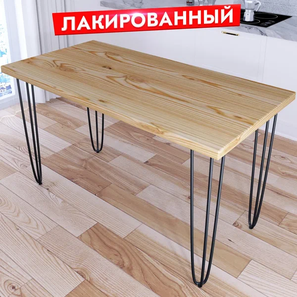 Стол кухонный Solarius Loft металл-дерево 130х75х75 черные ножки