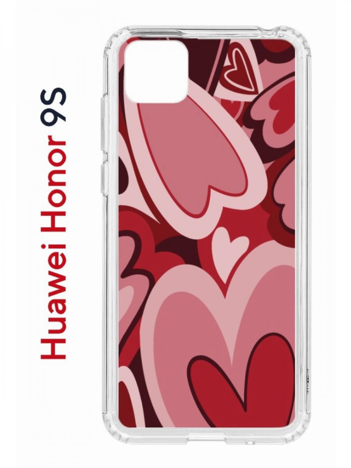 Чехол на Honor 9S, Huawei Y5p 2020 с принтом Kruche Print Сердечки, противоударный бампер
