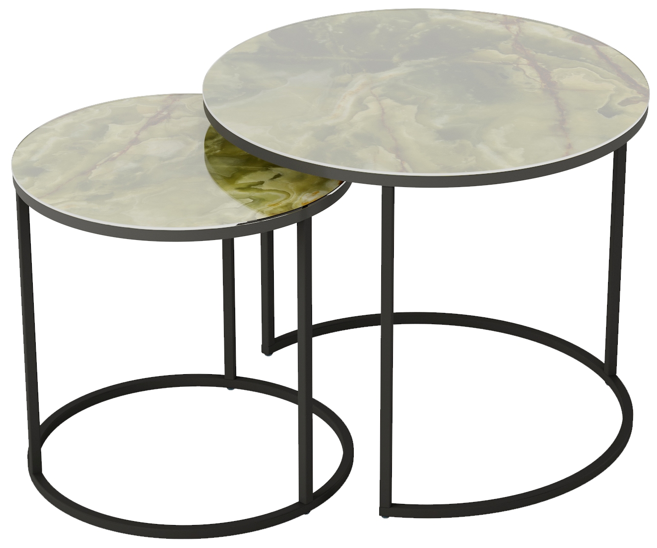 Комплект столов журнальных Калифорния мебель Стелла, зеленый оникс
